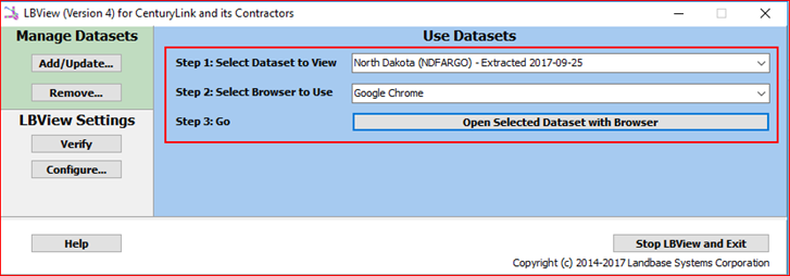Step 1 –Select the Dataset to view.